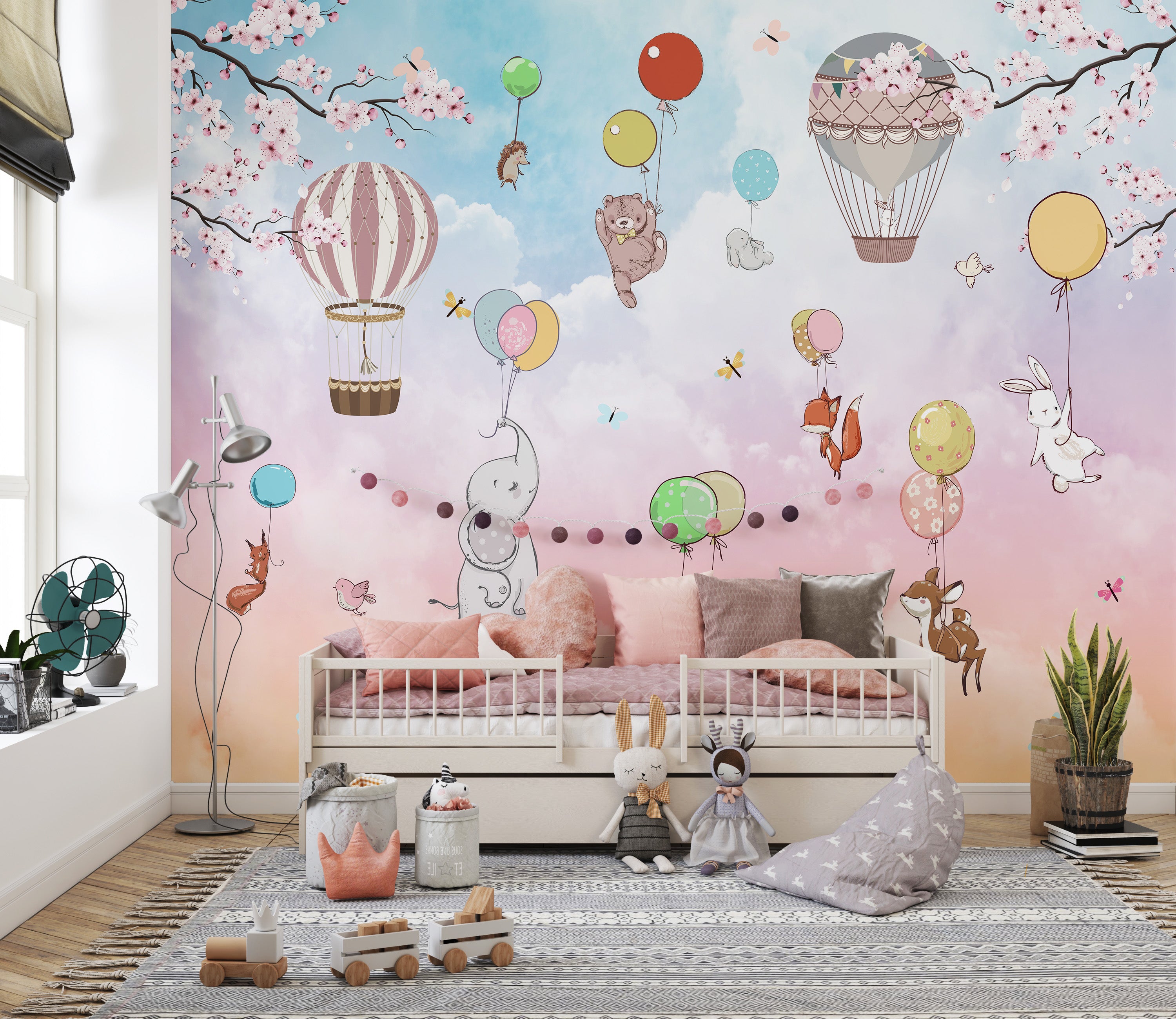 Kids Animal Hot Air Balloons Wallpaper - Adventure for Child