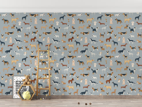 cute dog wallpaper - Blue Canine Medley - Giffywalls