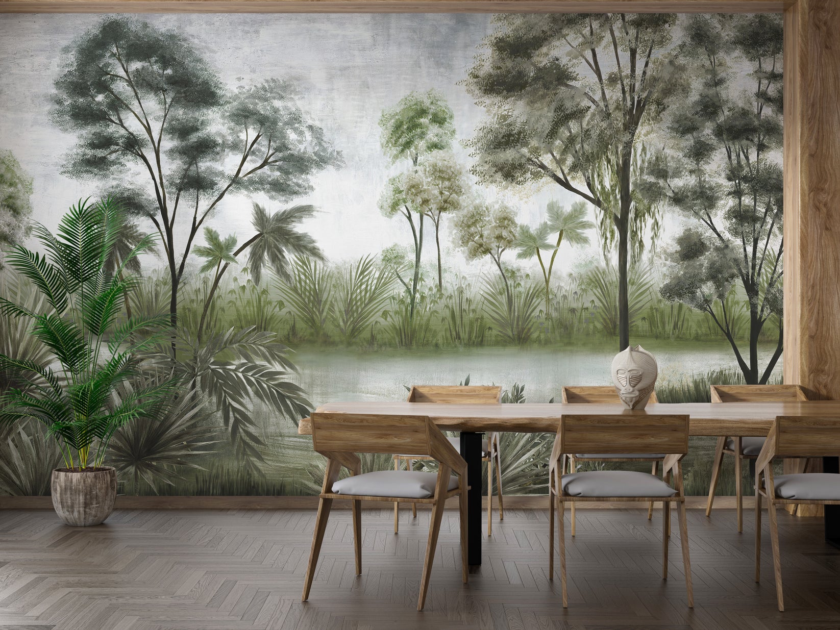 Hazy Forest Wallpaper Murals - Giffywalls