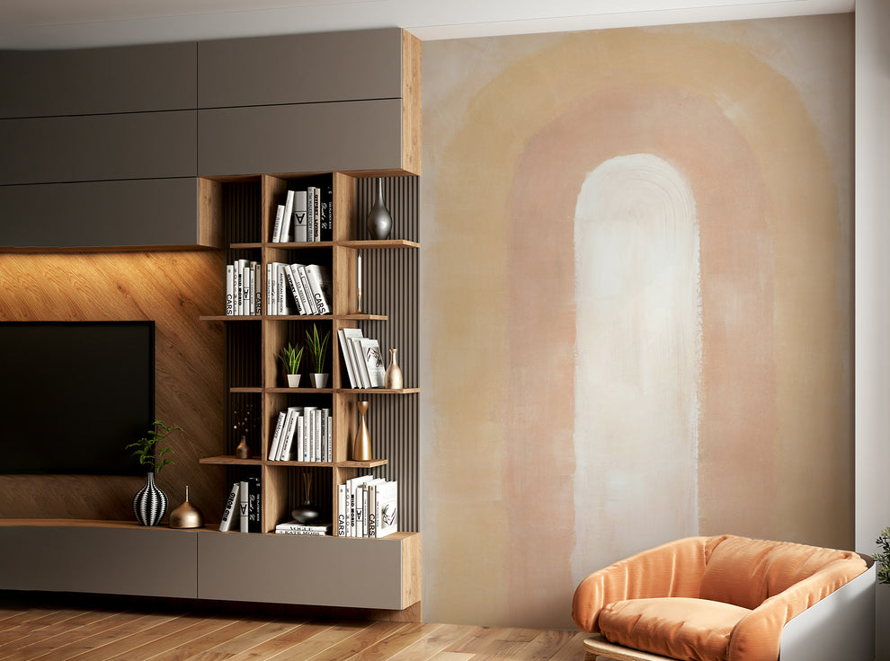 Golden Glow Arch Wallpaper – Radiant Style