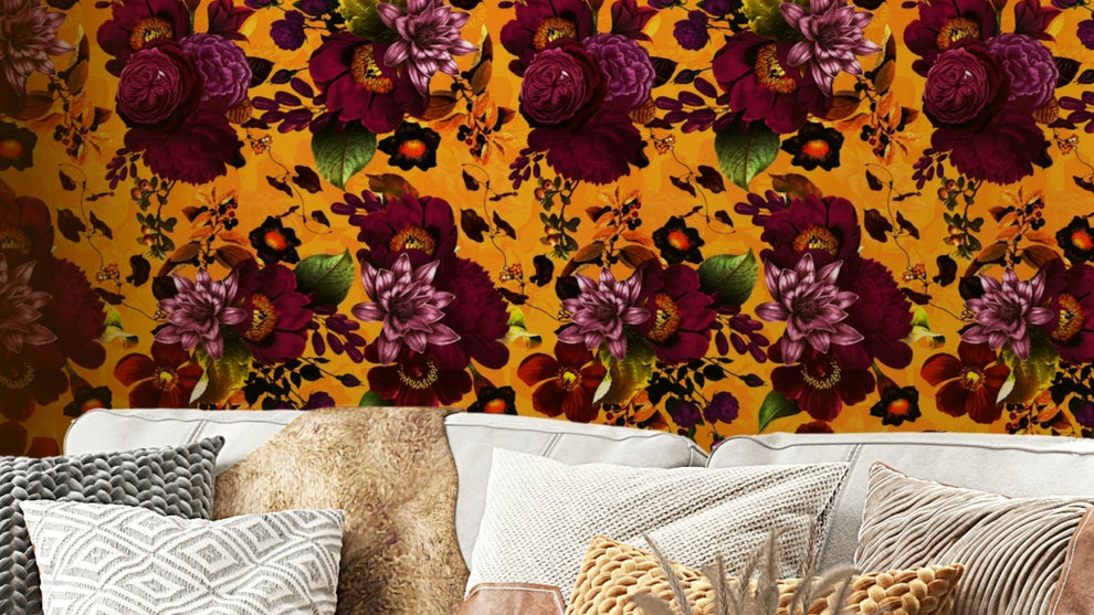 Grandmillennial Gothic Floral Wallpaper – Dramatic & Moody