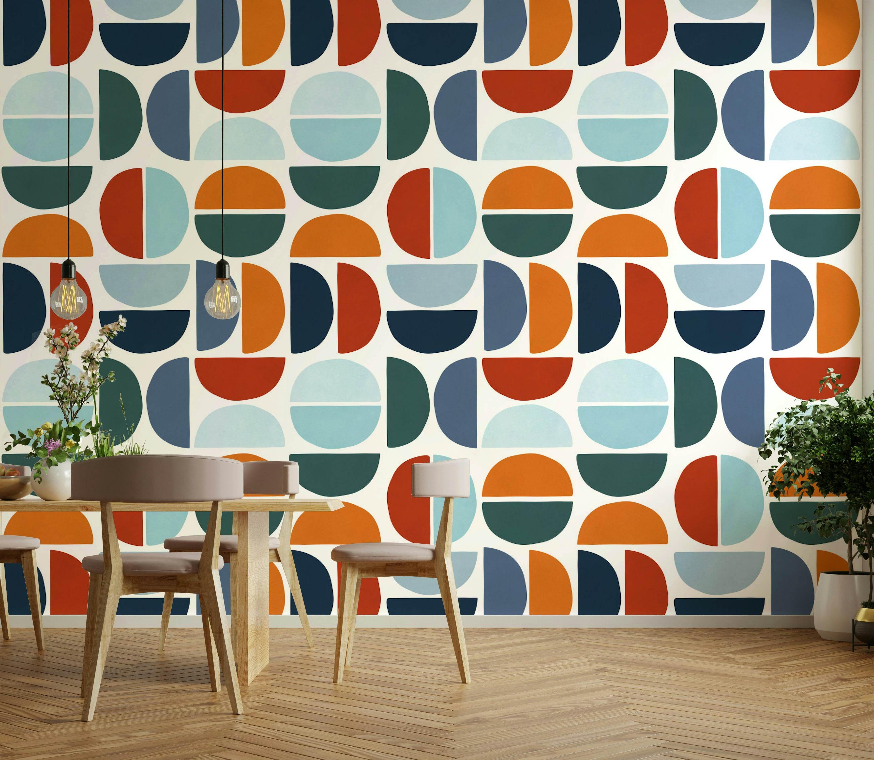 Mid-Century Modern Circles Wallpaper | Geometric