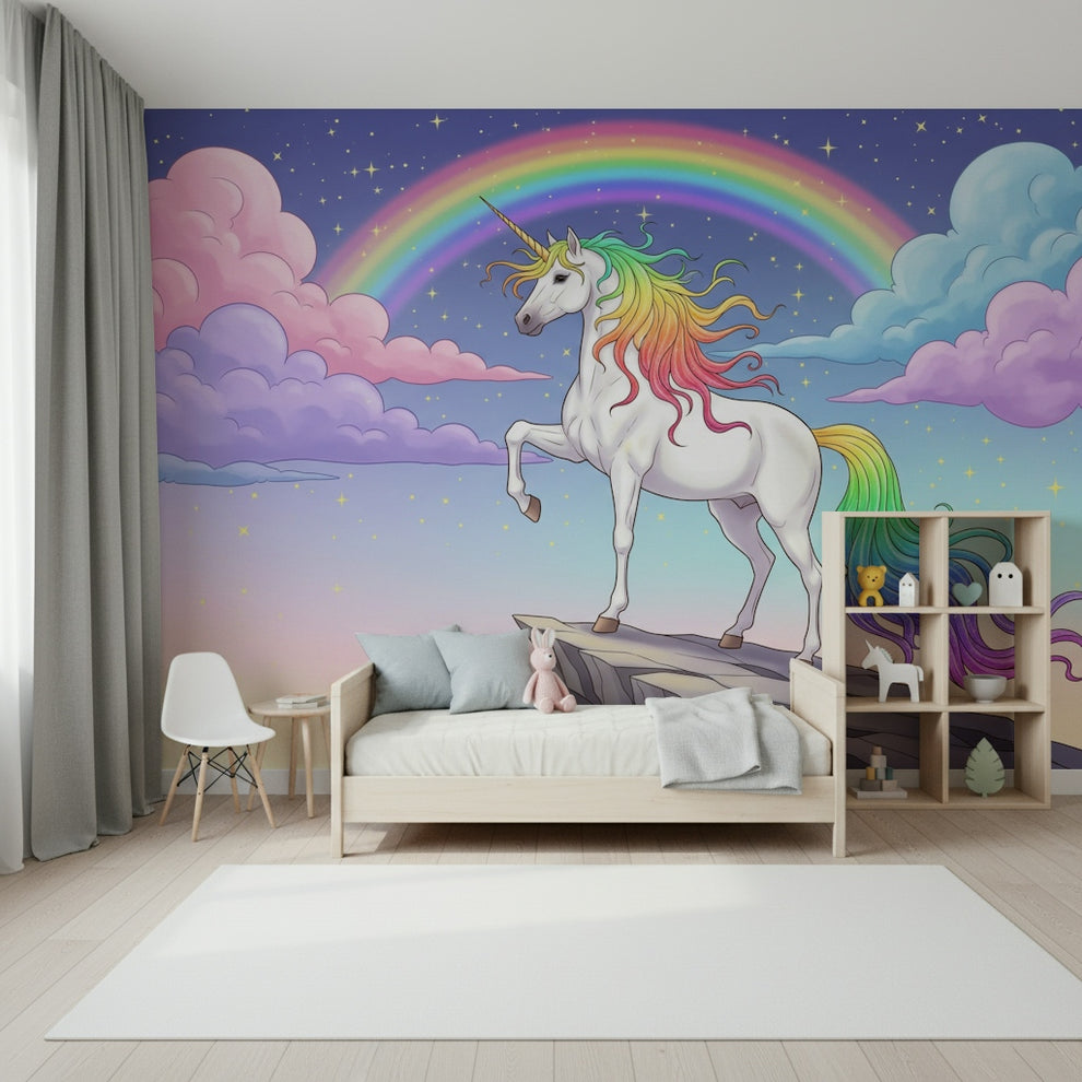 Rainbow Unicorn Wallpaper - Magical Wall Decor