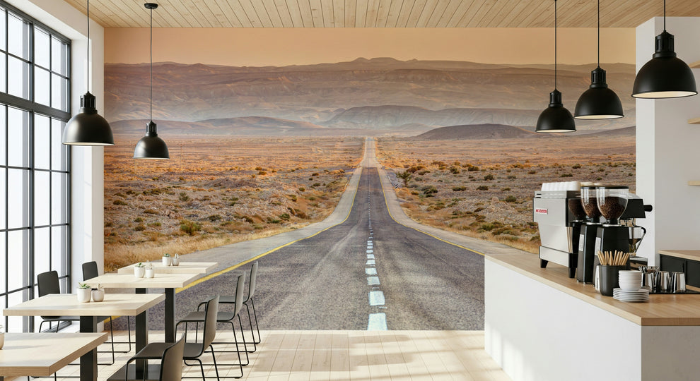 Endless Journey Desert Road Wallpaper