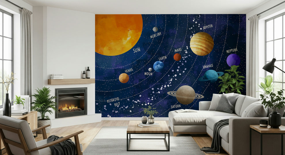 Solar System Kids Wallpaper Mural