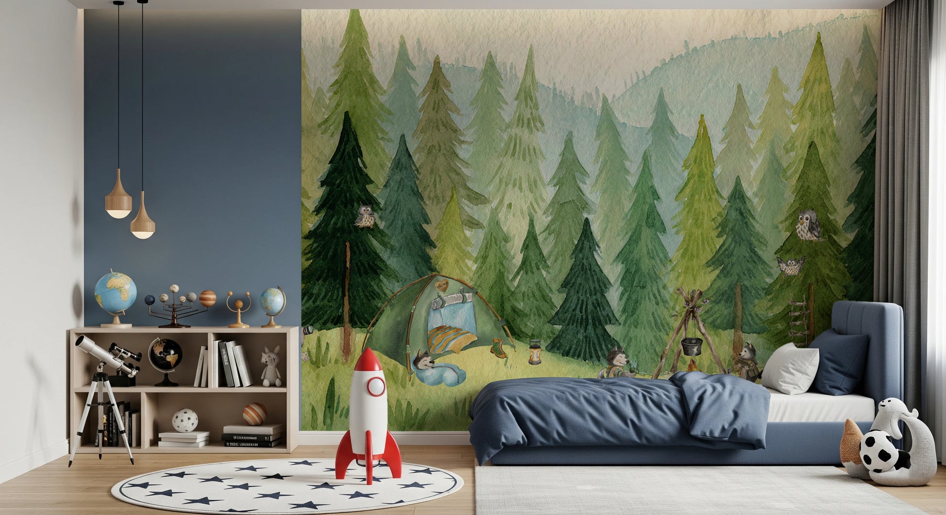 Wolf Camp Forest Kids Wallpaper