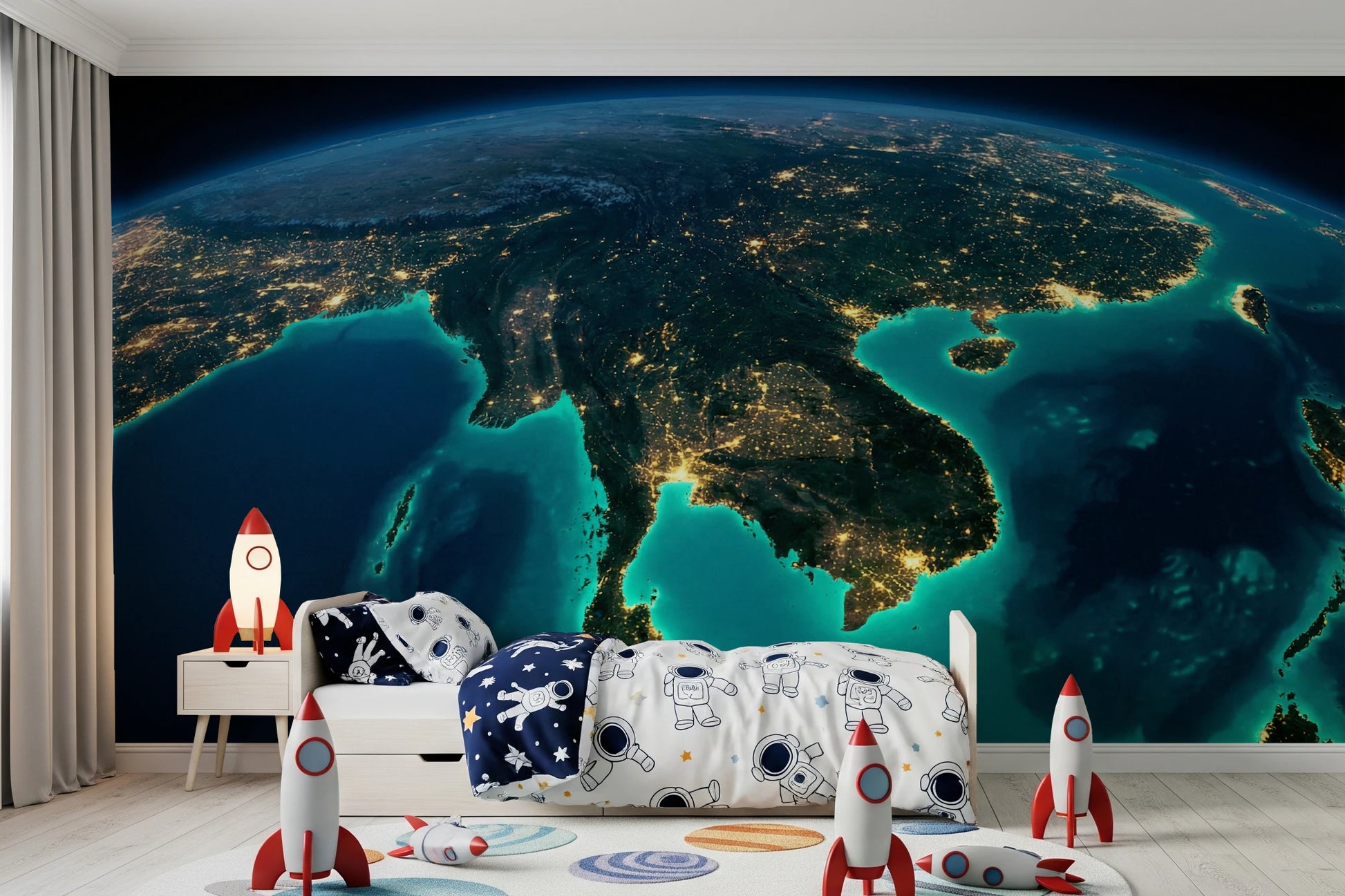 Earth at Night Wallpaper Mural