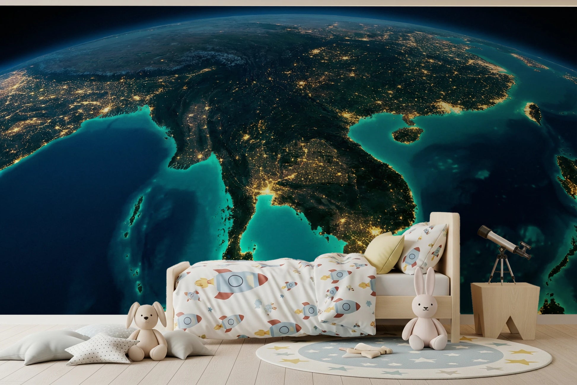 Earth at Night Wallpaper Mural