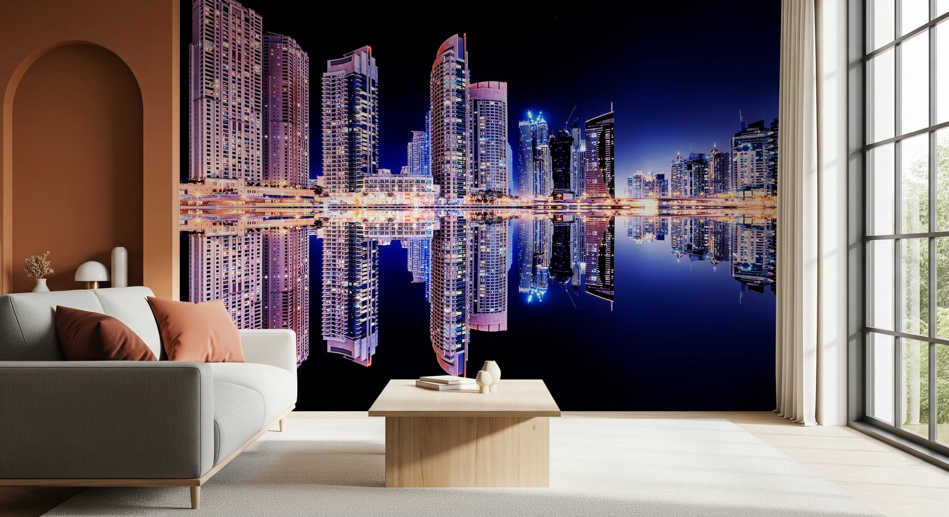 City Lights Reflection Wallpaper