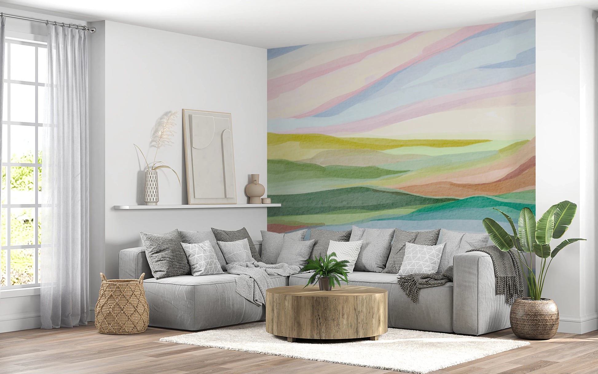 Watercolor Hills Mural Wallpaper