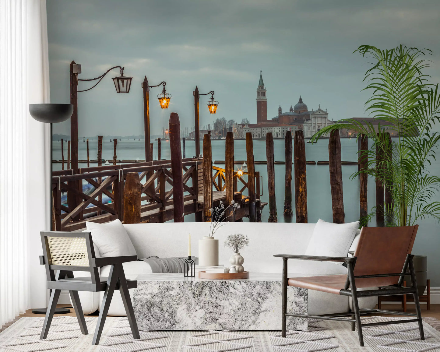 Venetian Twilight Pier Wall Mural | Romantic Venice