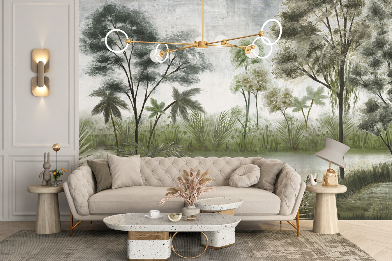 Hazy Forest Wallpaper Murals - Giffywalls