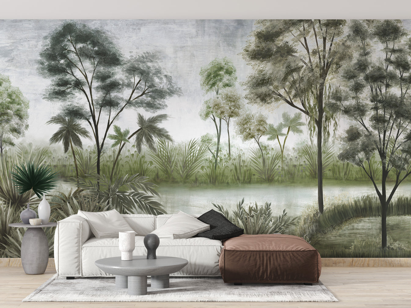 Hazy Forest Wallpaper Murals - Giffywalls