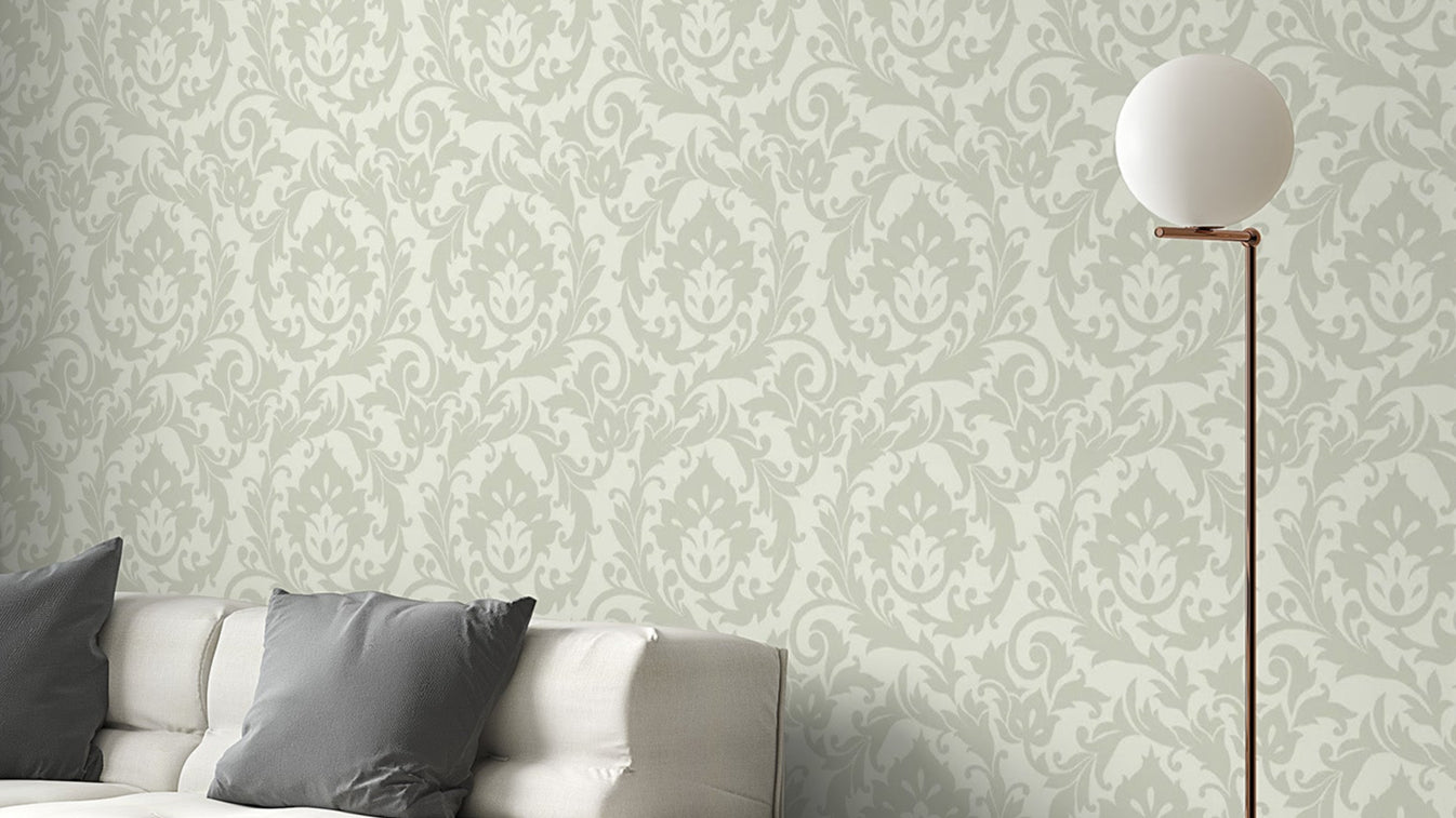 Warm Autumn Leaves Wallpaper | Symmetric Damask Murals