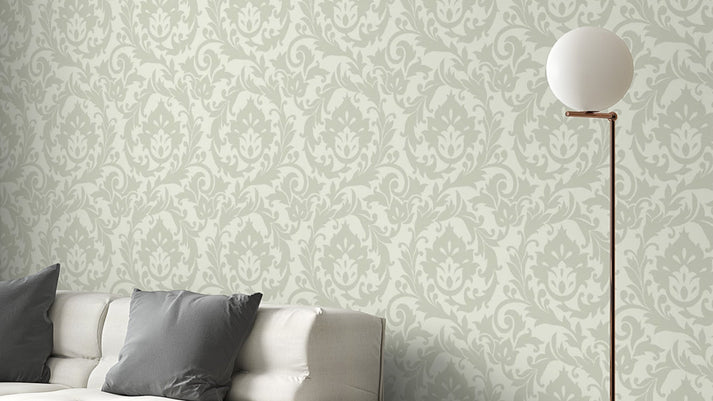 Warm Autumn Leaves Wallpaper | Symmetric Damask Murals