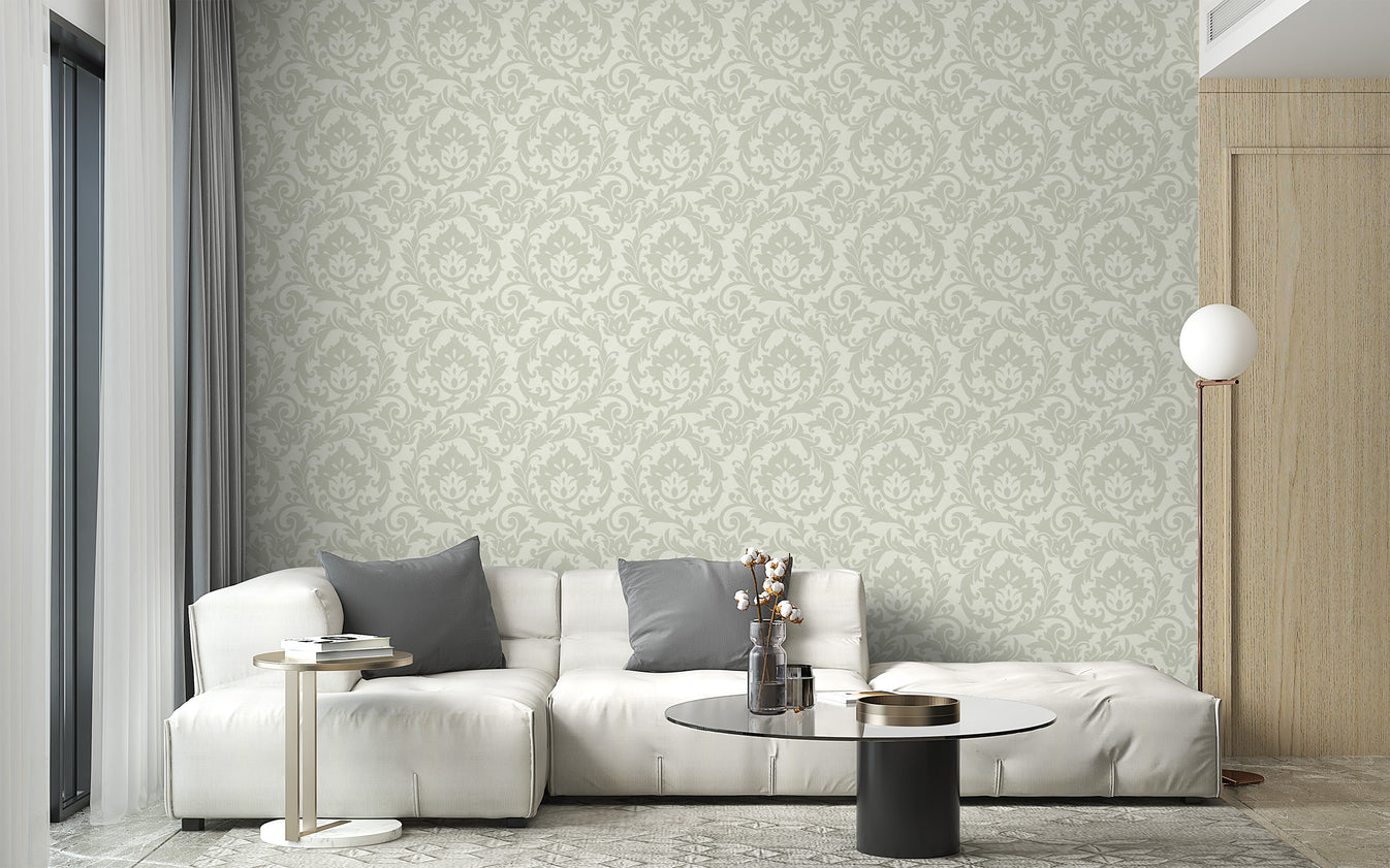 Warm Autumn Leaves Wallpaper | Symmetric Damask Murals