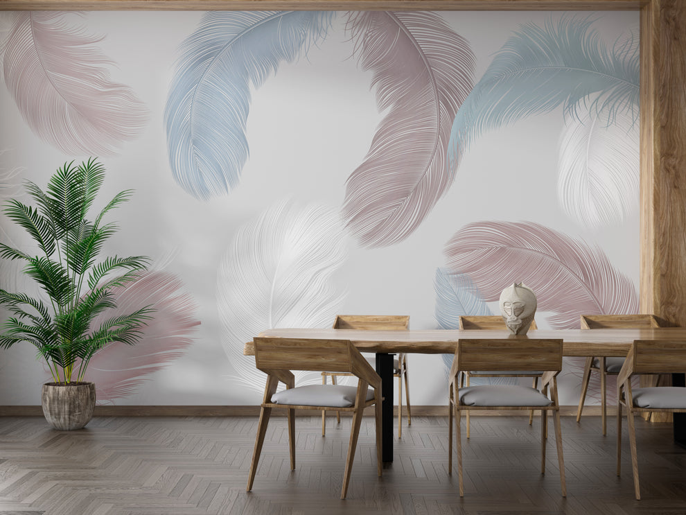 Vibrant Feather Wallpaper Murals - Perfect for Living Room