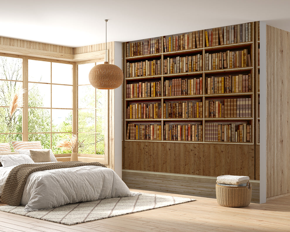 Library Bookcase wallpaper mural - Giffywalls