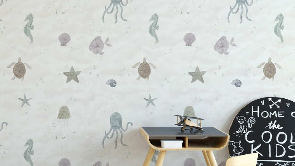 Ocean Theme Kids Nursery Wallpaper - Giffywalls