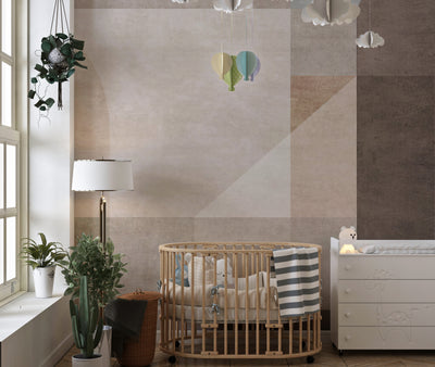 Modern Geometric Textured Wallpaper in Earth Tones