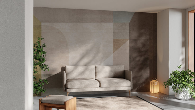 Modern Geometric Textured Wallpaper in Earth Tones