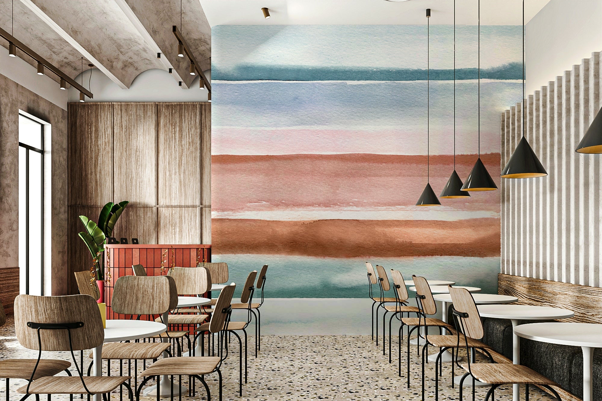 Abstract Stripes Wall Mural for Relaxing Vibes