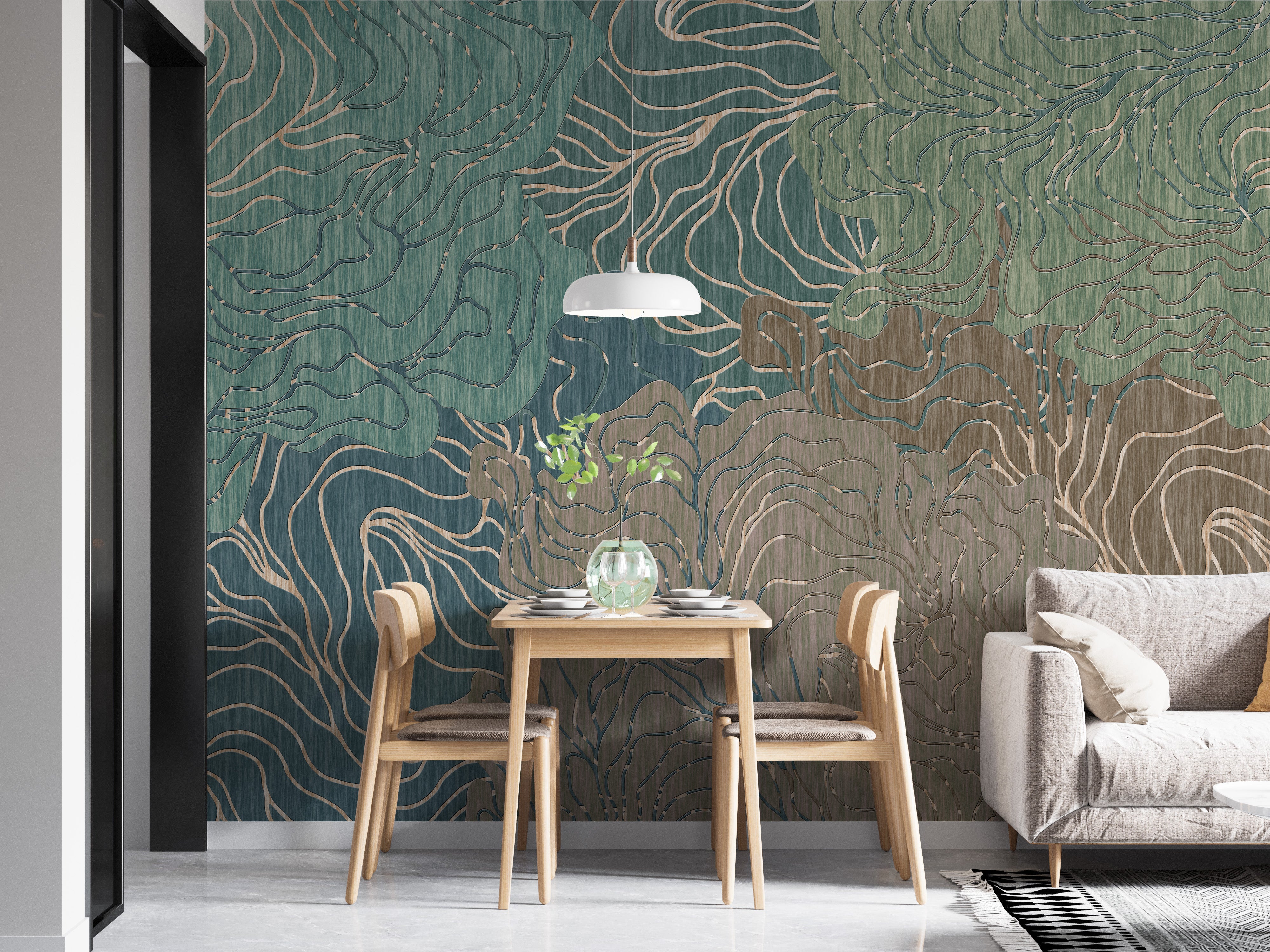 Abstract Wavy Pattern Wallpaper Mural – Giffywalls