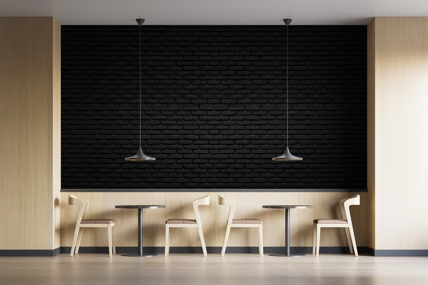 Accent Brick Wallpaper | Bewitching Black Wall Murals