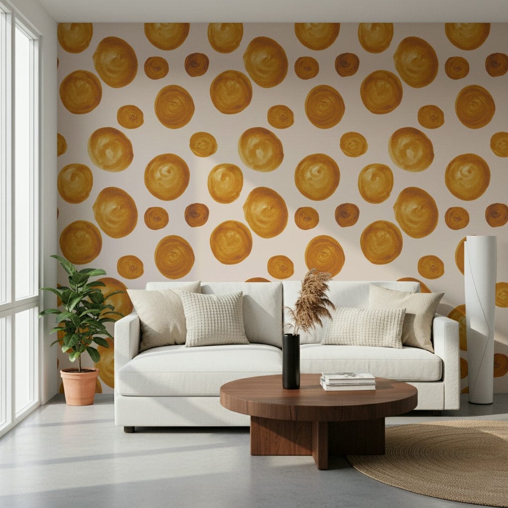 Amber Circle Wallpaper - Minimalist Style