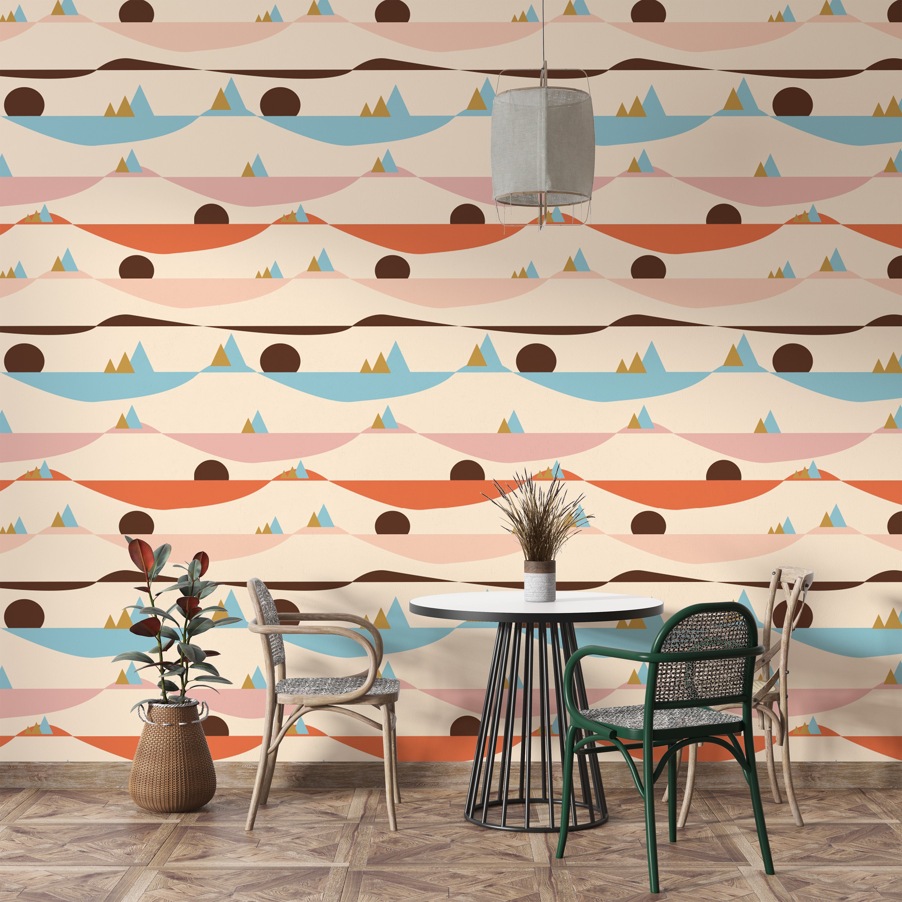 Apricity Landscape Repeat Pattern Wallpaper