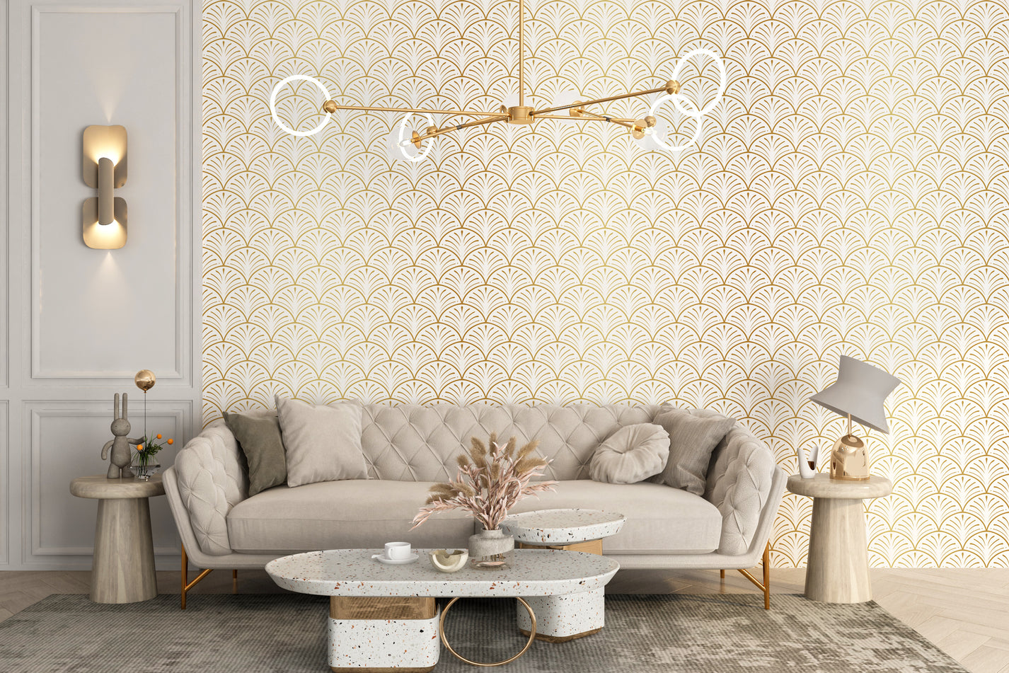 Arch Design Gold Art Deco Wallpaper – Giffywalls