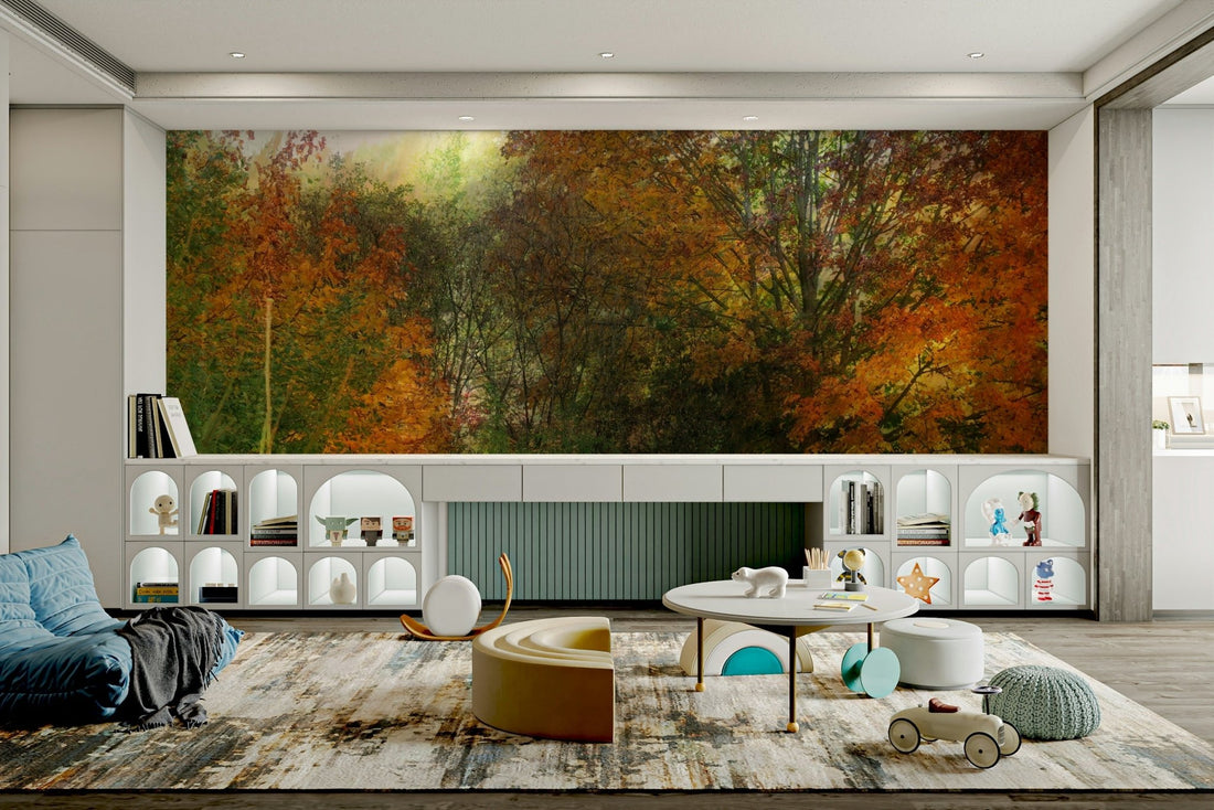 Vibrant Autumn Forest Wallpaper - Colorful Nature Wall Mural