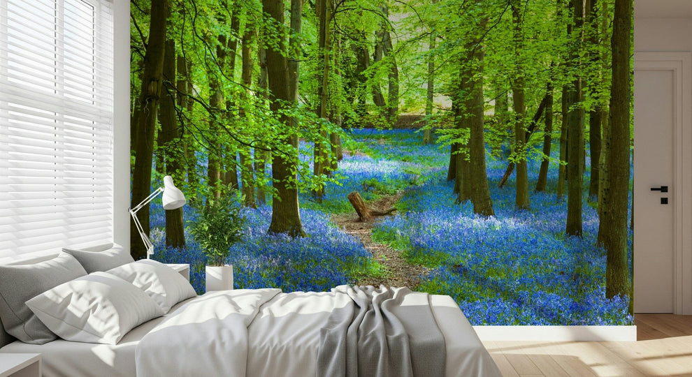 Azure Pathway Wall Mural: Stunning Blue Walkway Decor