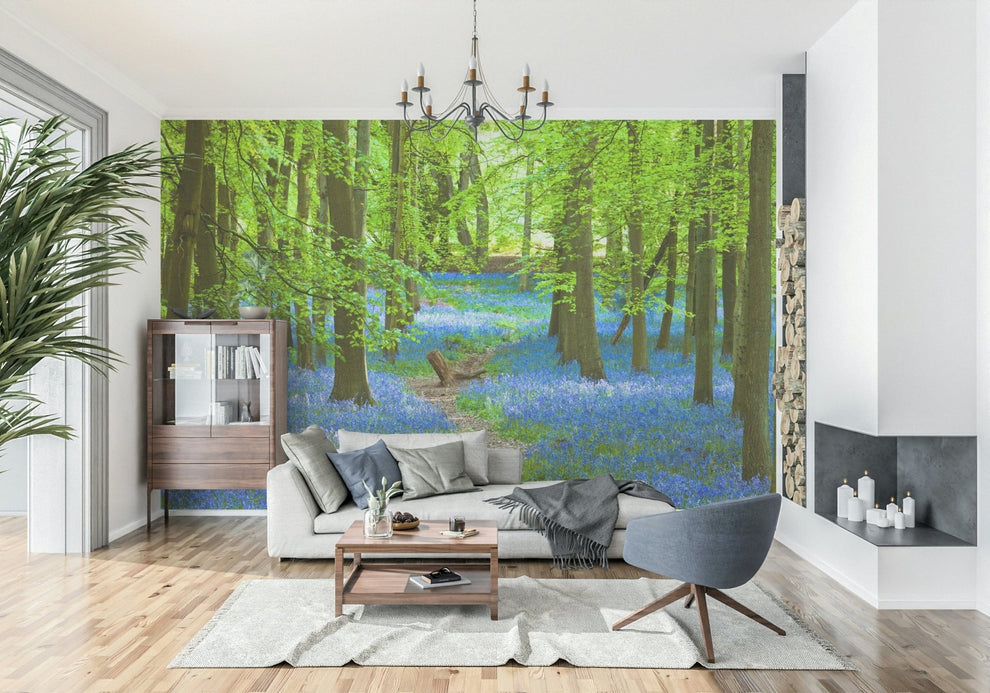 Azure Pathway Wall Mural: Stunning Blue Walkway Decor
