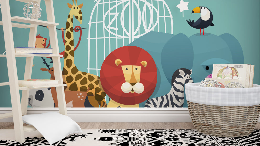 Best Zoo Animals Wallpaper Mural - Liven Up Your Space Now