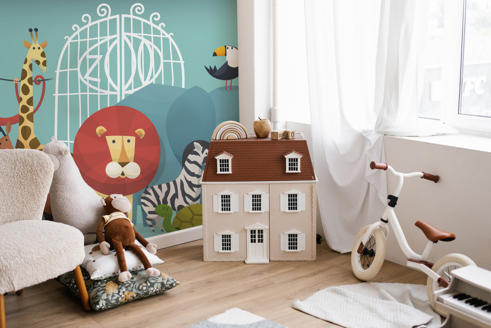 Best Zoo Animals Wallpaper Mural - Liven Up Your Space Now