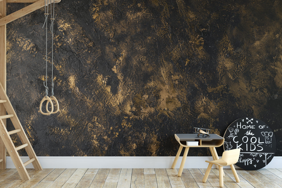 Black Gold Textured Wallpaper Wall Mural | Giffywalls