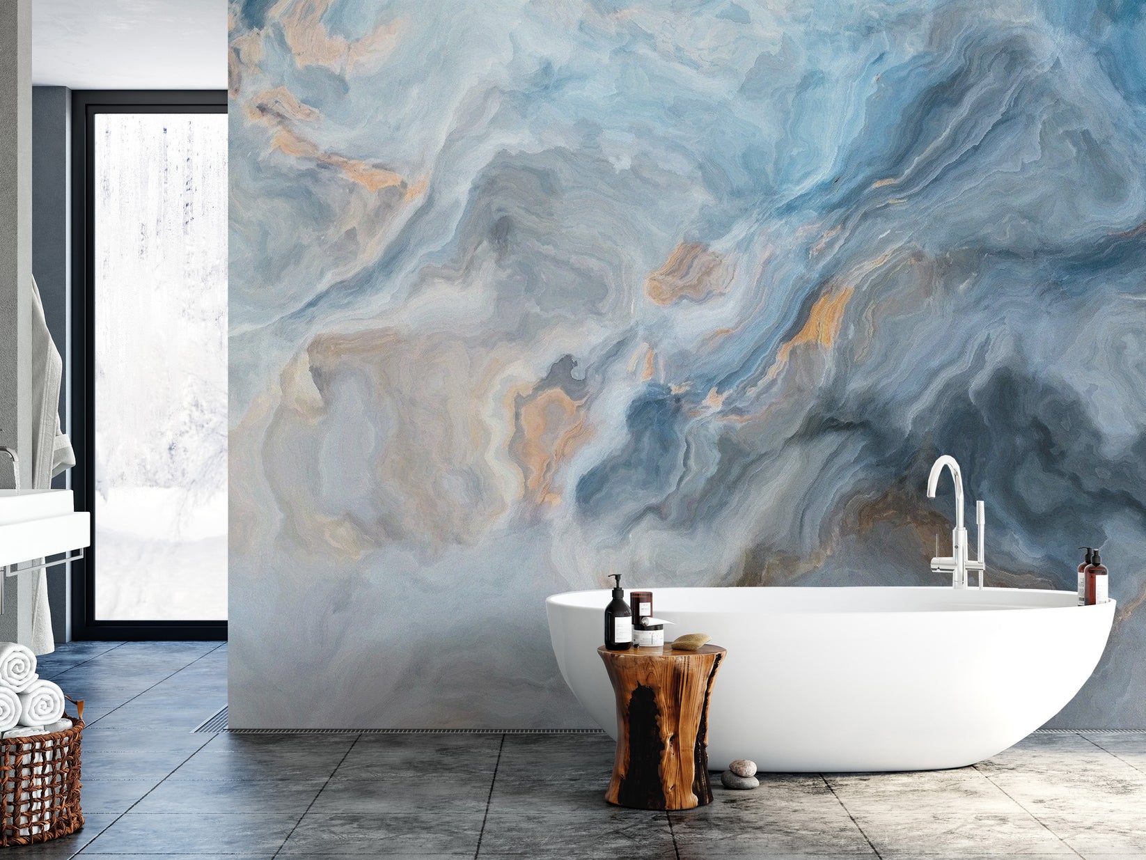 Blue Marble Wallpaper - Transform Walls with Elegance