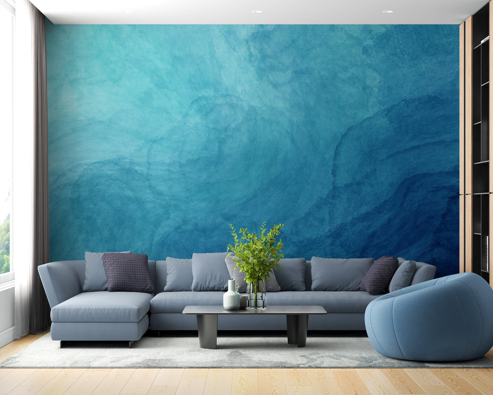 Blue Watercolor Abstract Wallpaper - Artistic Design