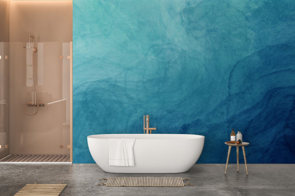 Blue Watercolor Abstract Wallpaper - Artistic Design