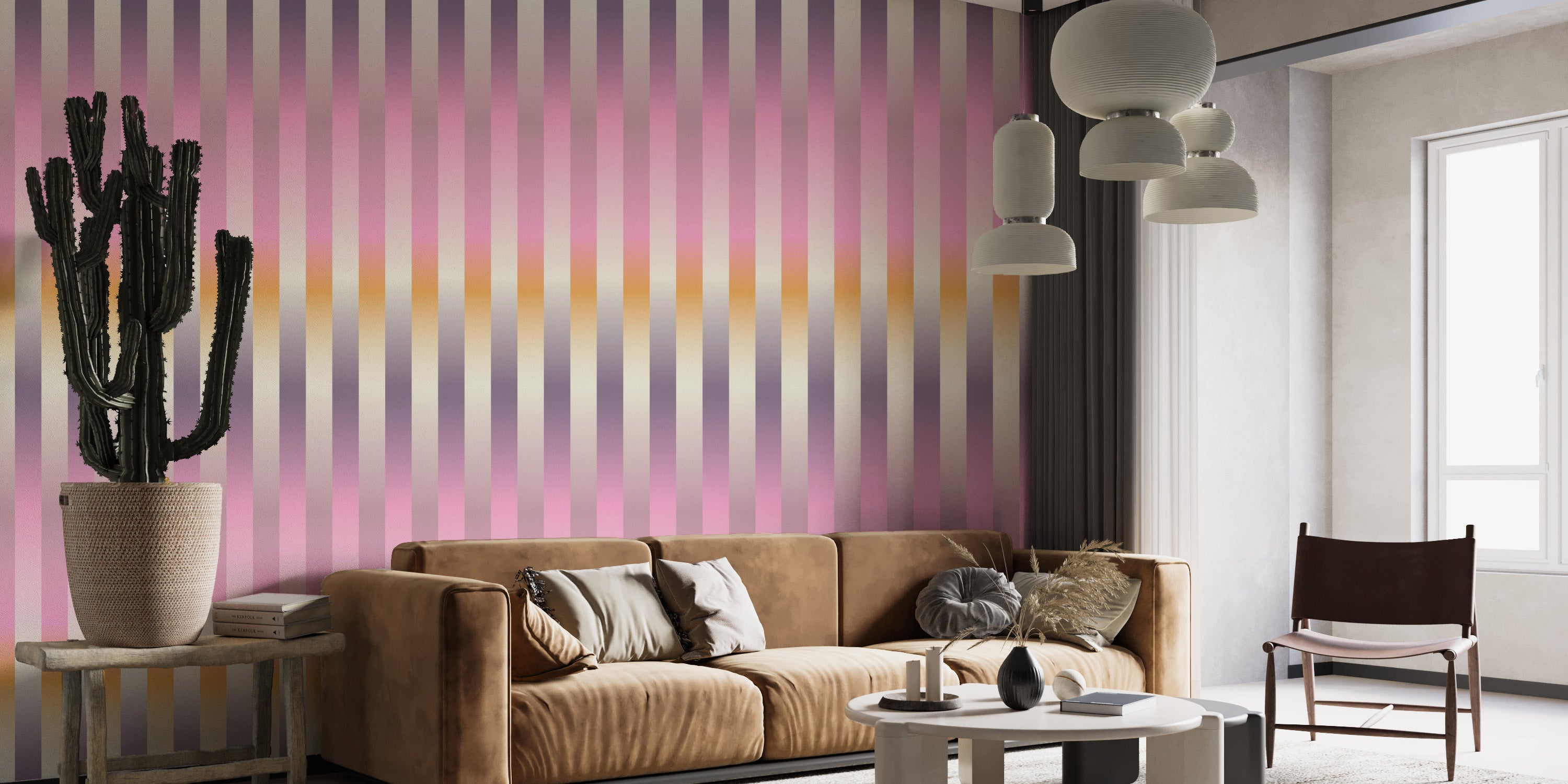 Blurred Stripes Lilac Mural – Soft & Dreamy Wall Art
