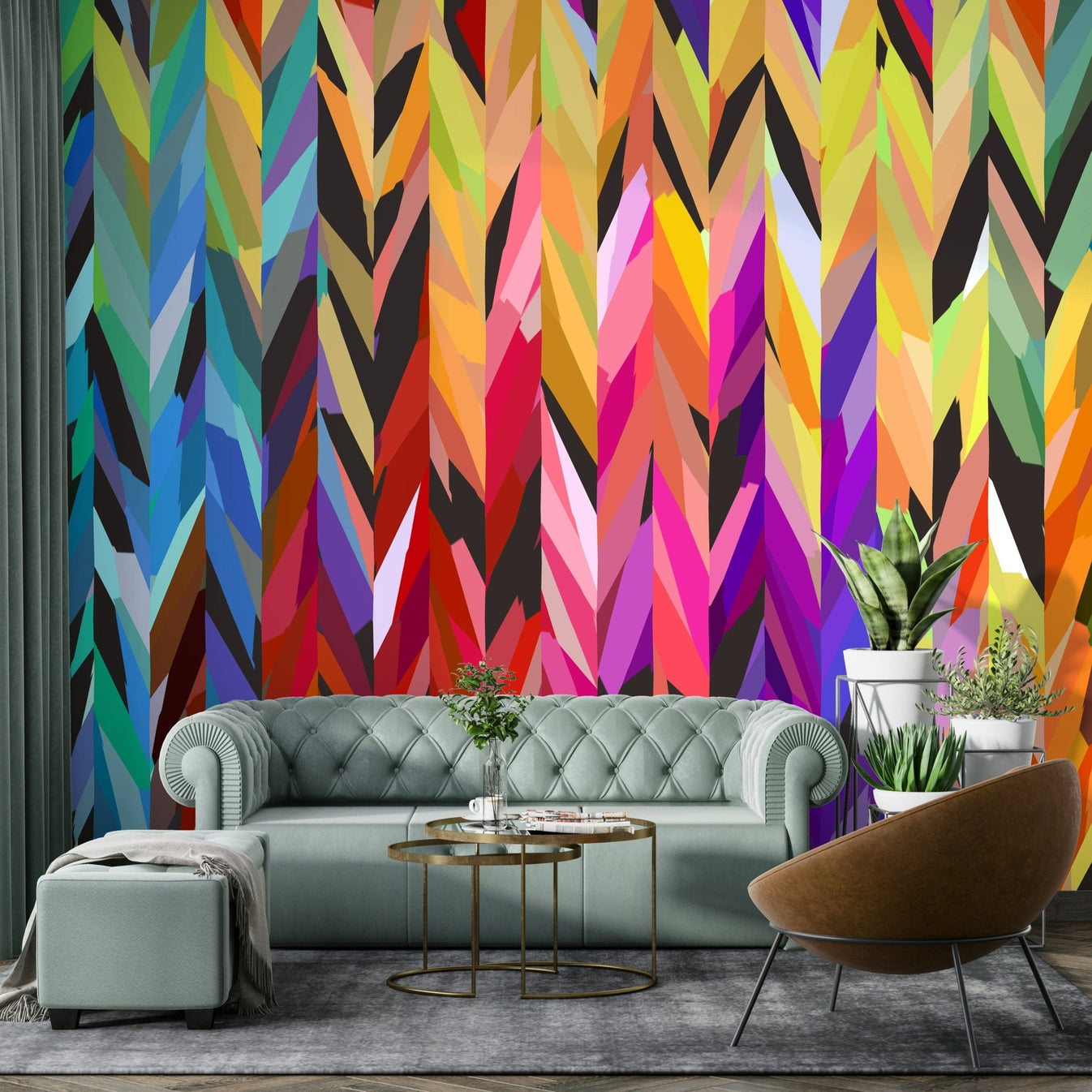 Burst of Color Wall Mural – Bold Artistic Wallpaper