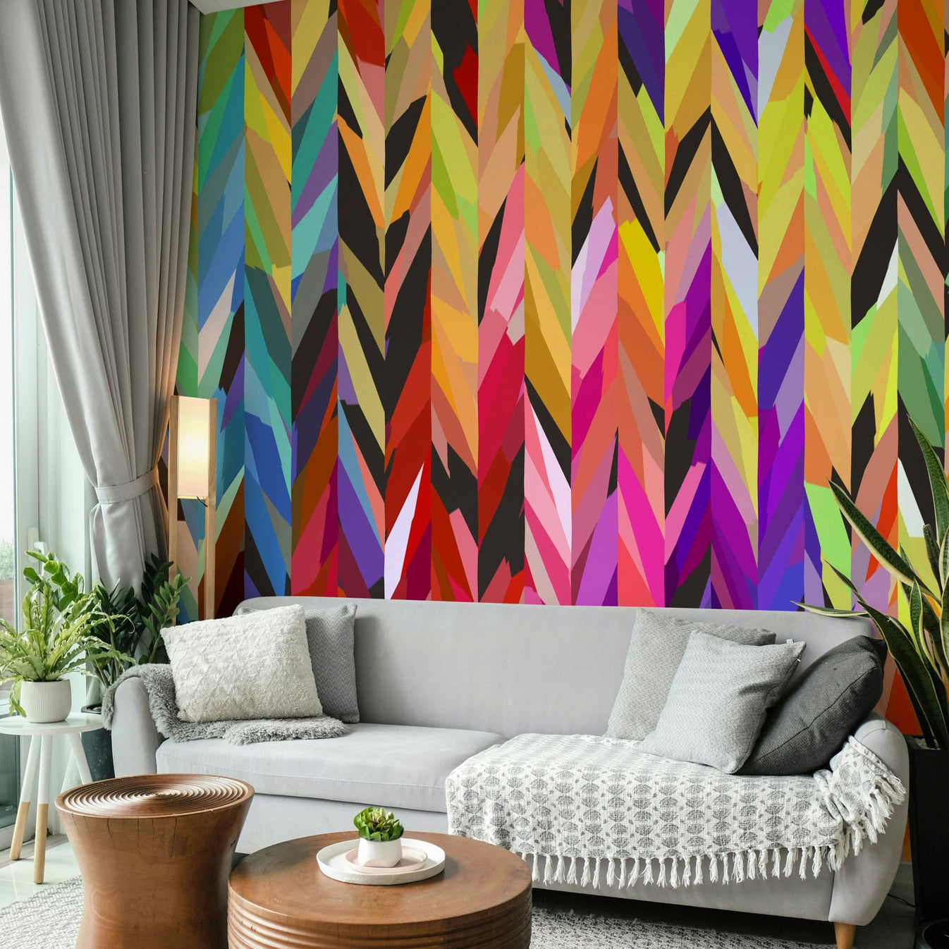 Burst of Color Wall Mural – Bold Artistic Wallpaper