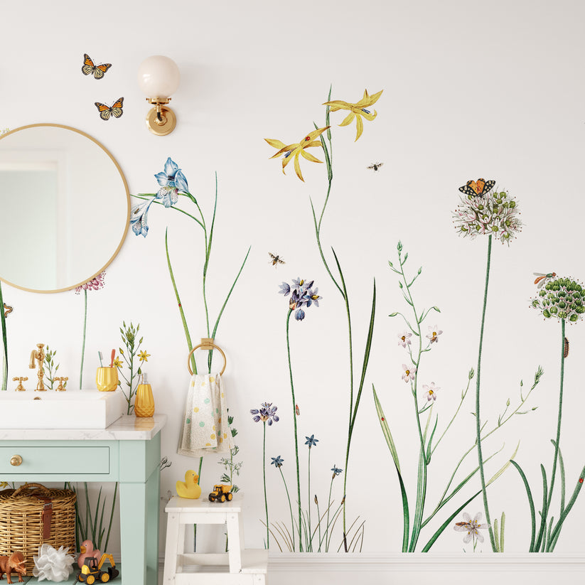 Butterfly Garden Wallpaper Mural - Giffywalls