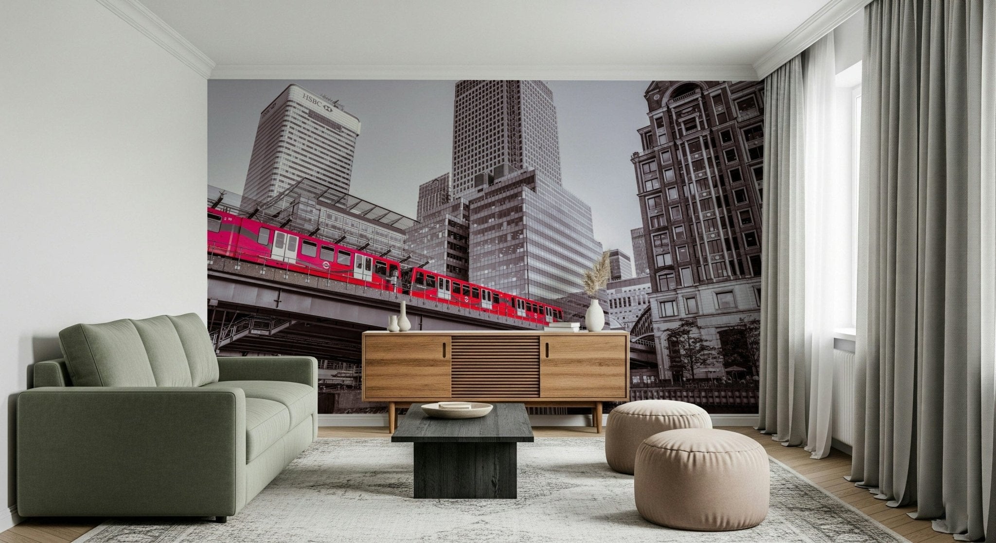 Canary Wharf Red Train Wallpaper