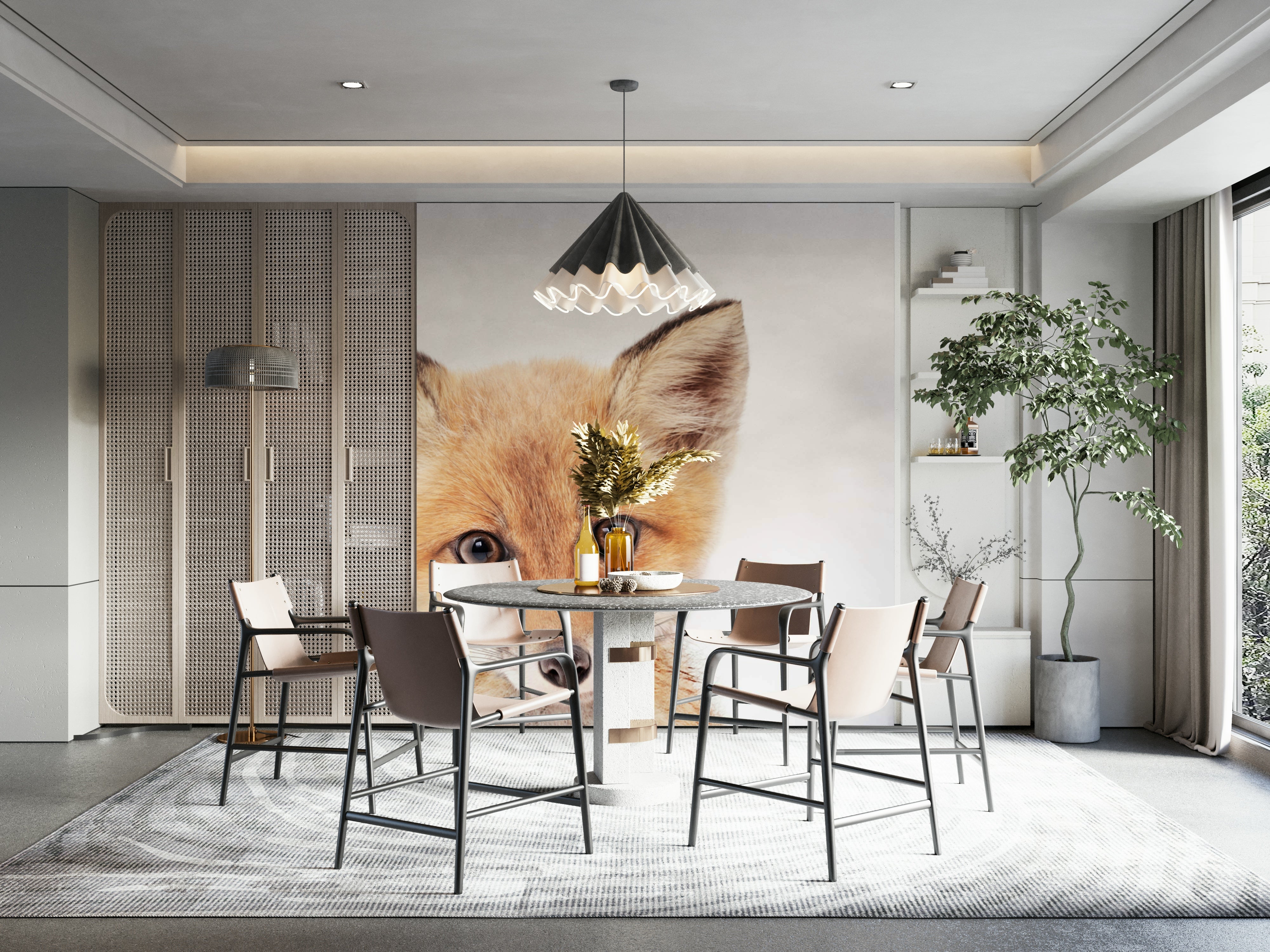 Charming Baby Fox Wall Mural for Kids' Rooms
