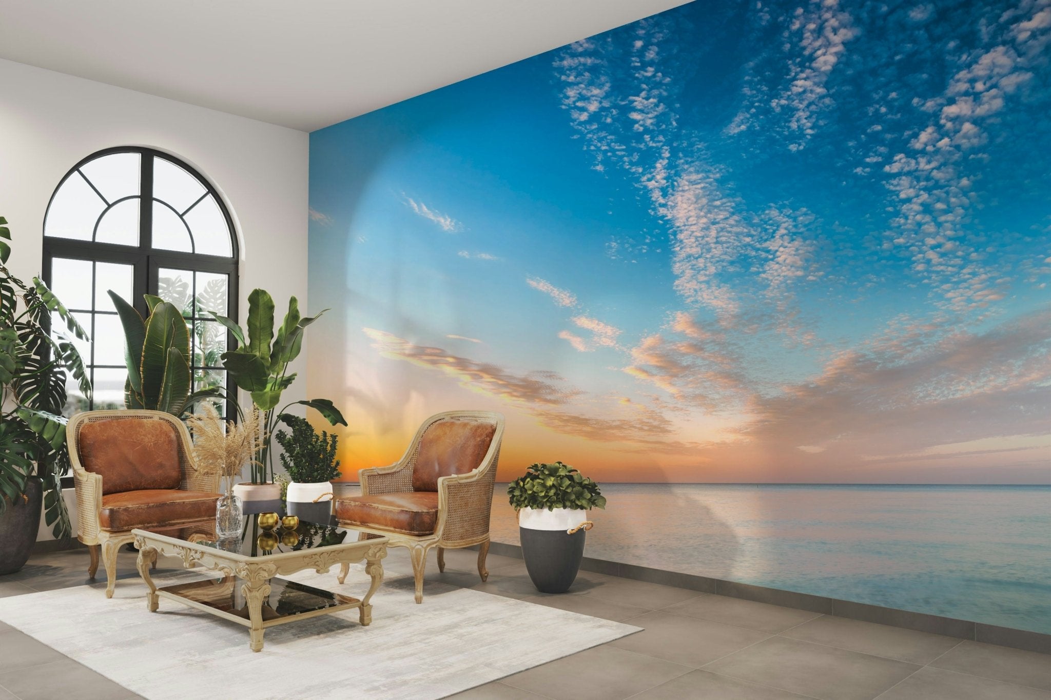 Coastal Calm at Dusk Mural – Peaceful Shoreline Wallpaper