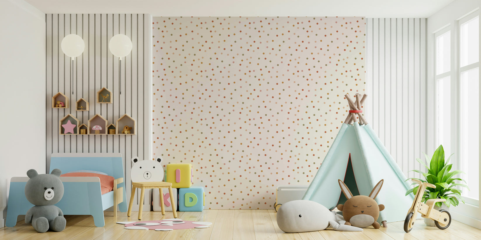 Confetti Boho Woodland Wallpaper Design