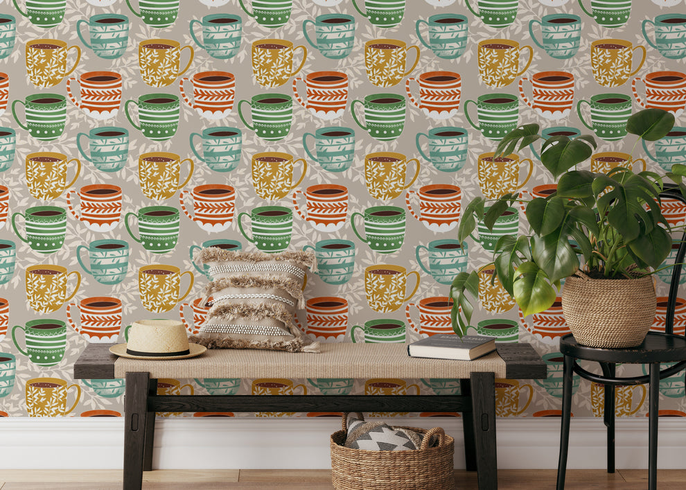 Cute Coffee Mug Grey Color Wallpaper