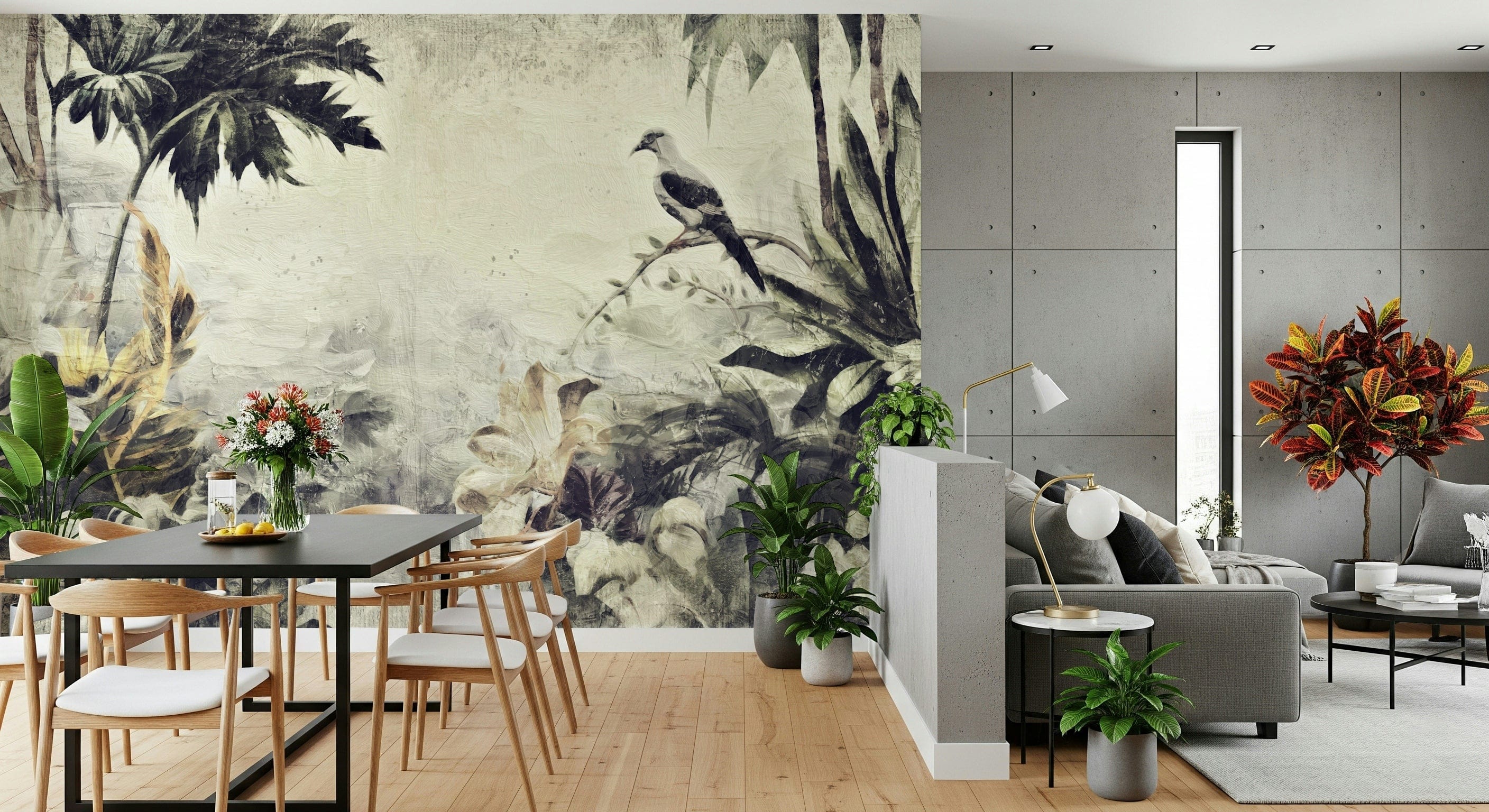 Dove & Foliage Wallpaper Mural